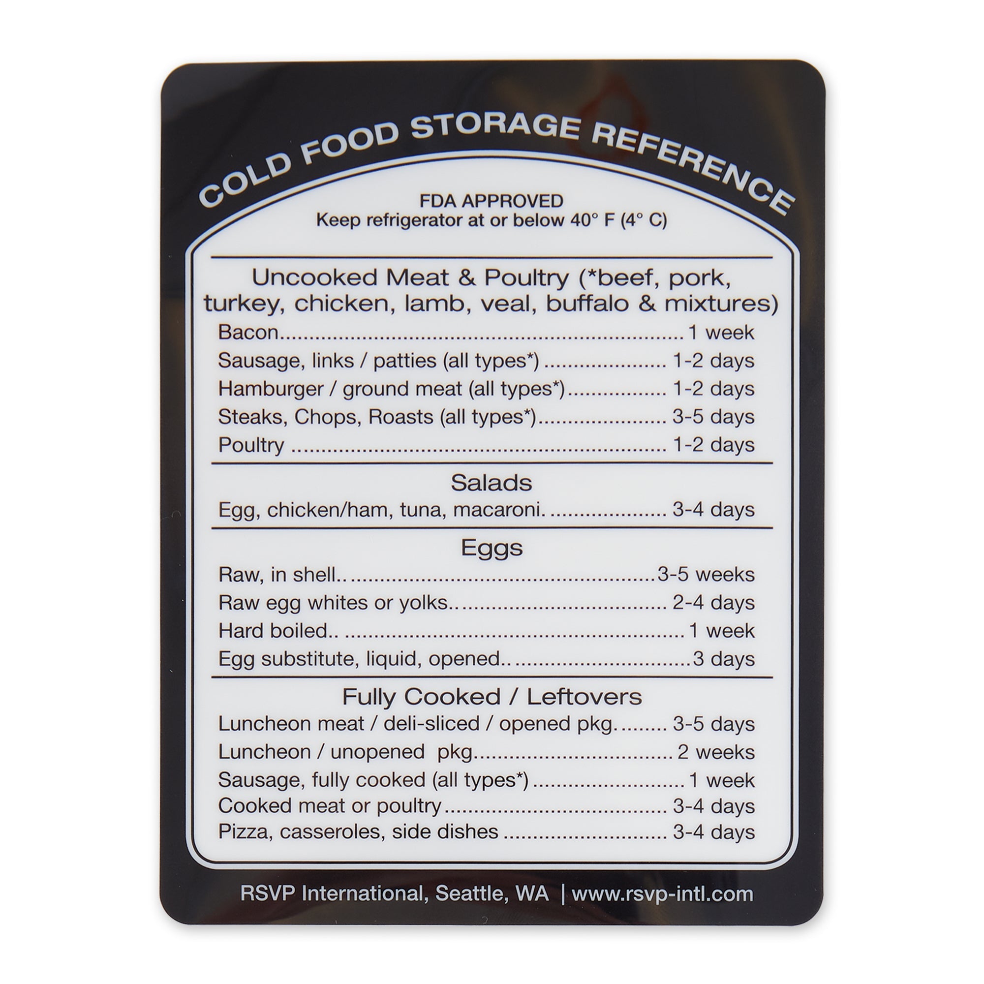 Removable Cold Storage Label – RSVP International